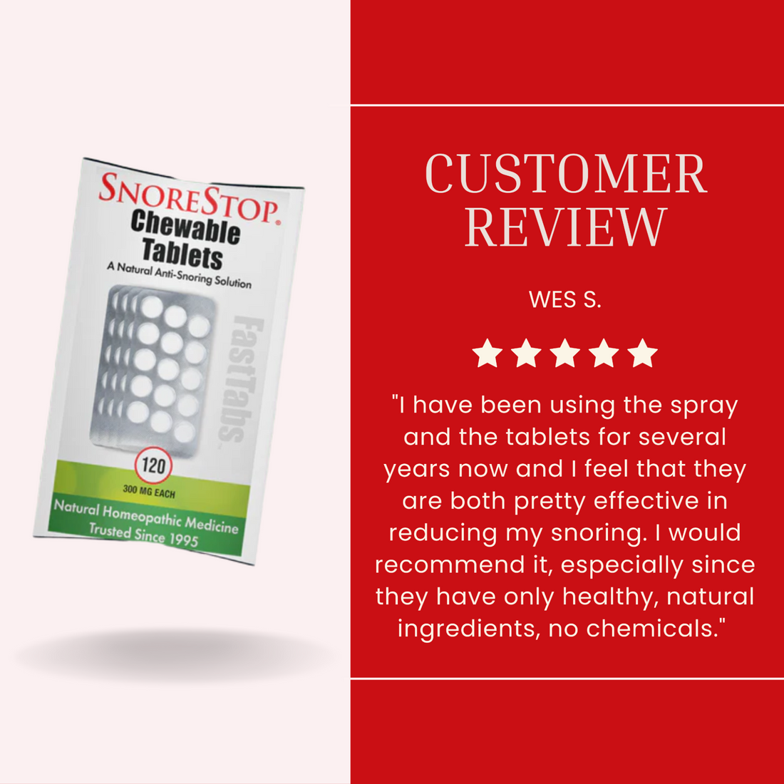 SnoreStop Chewable Tablets Natural Anti- Snoring Tablets